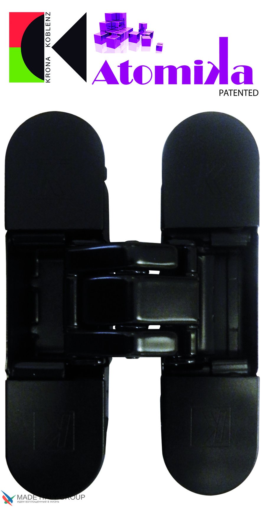 KUBICA K8000 ATOMIKA DXSX, NO петля скрытая универсальная ЧЕРНЫЙ (60 kg ...